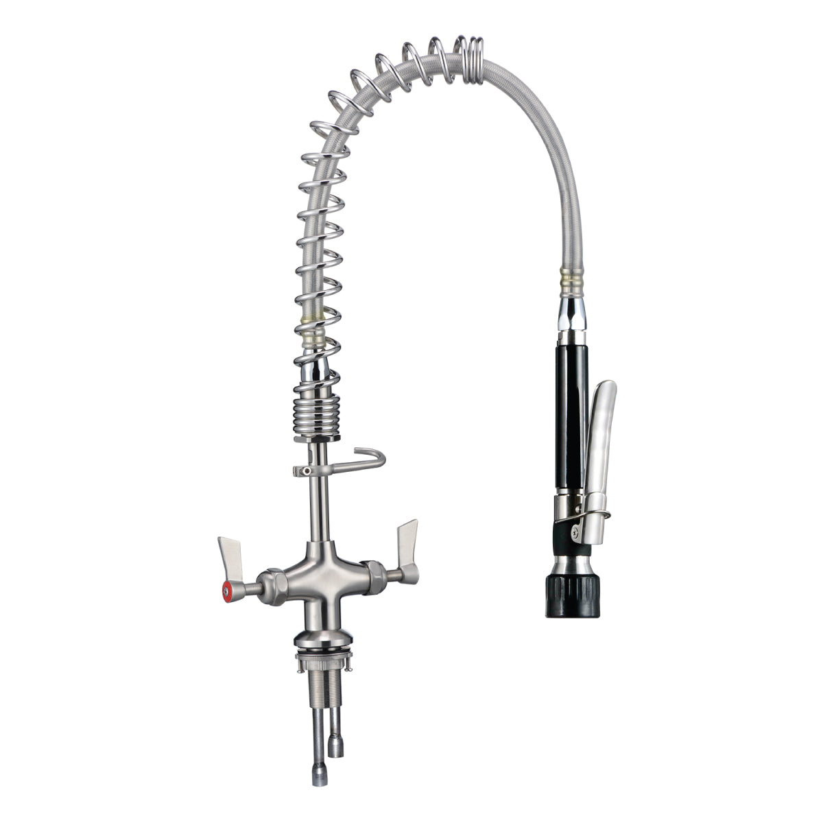 Stainless Steel Dual Hob Mount Pre Rinse Unit Complete - 3Monkeez