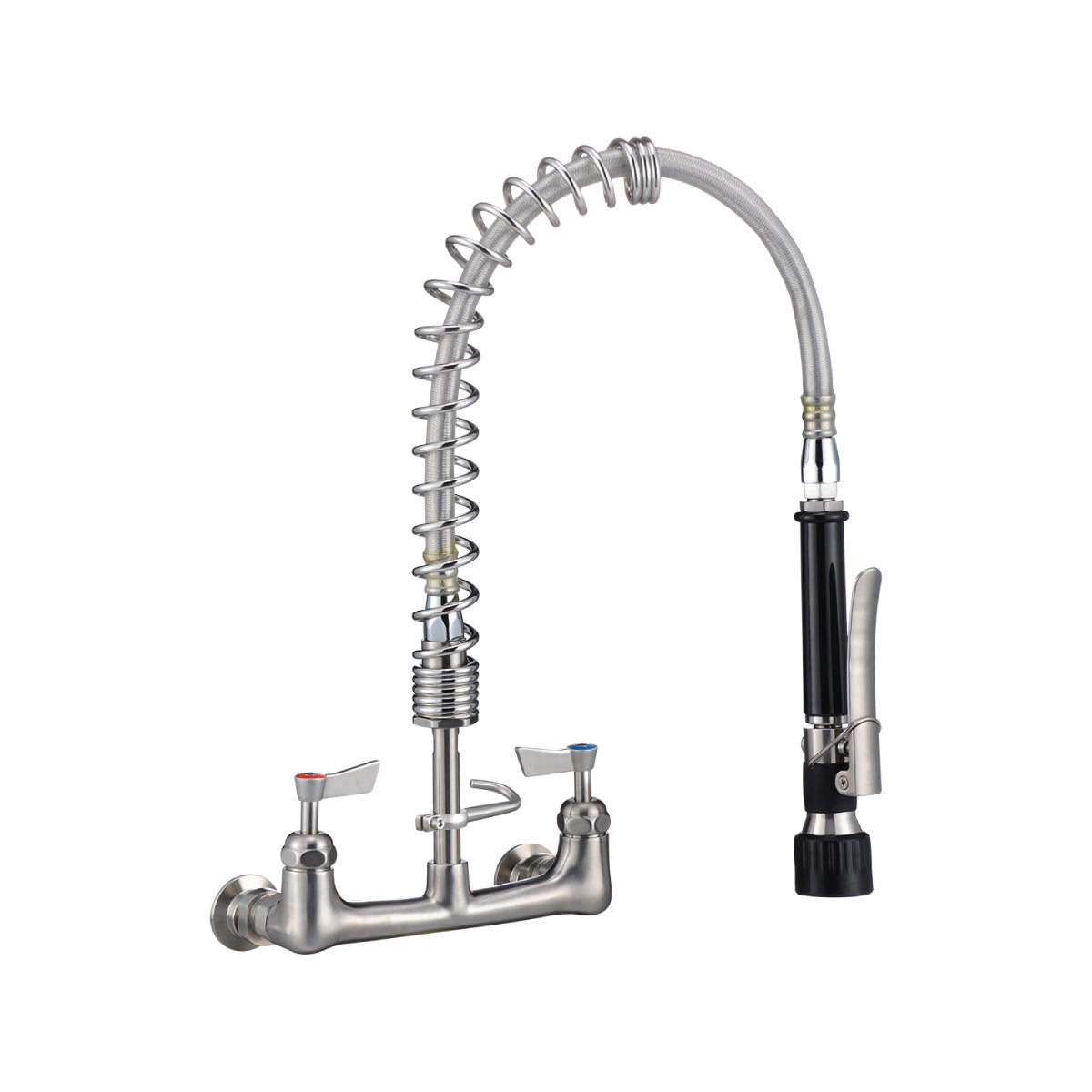 Stainless Steel Exposed Breech Wall Mount Pre Rinse Unit With Spreader