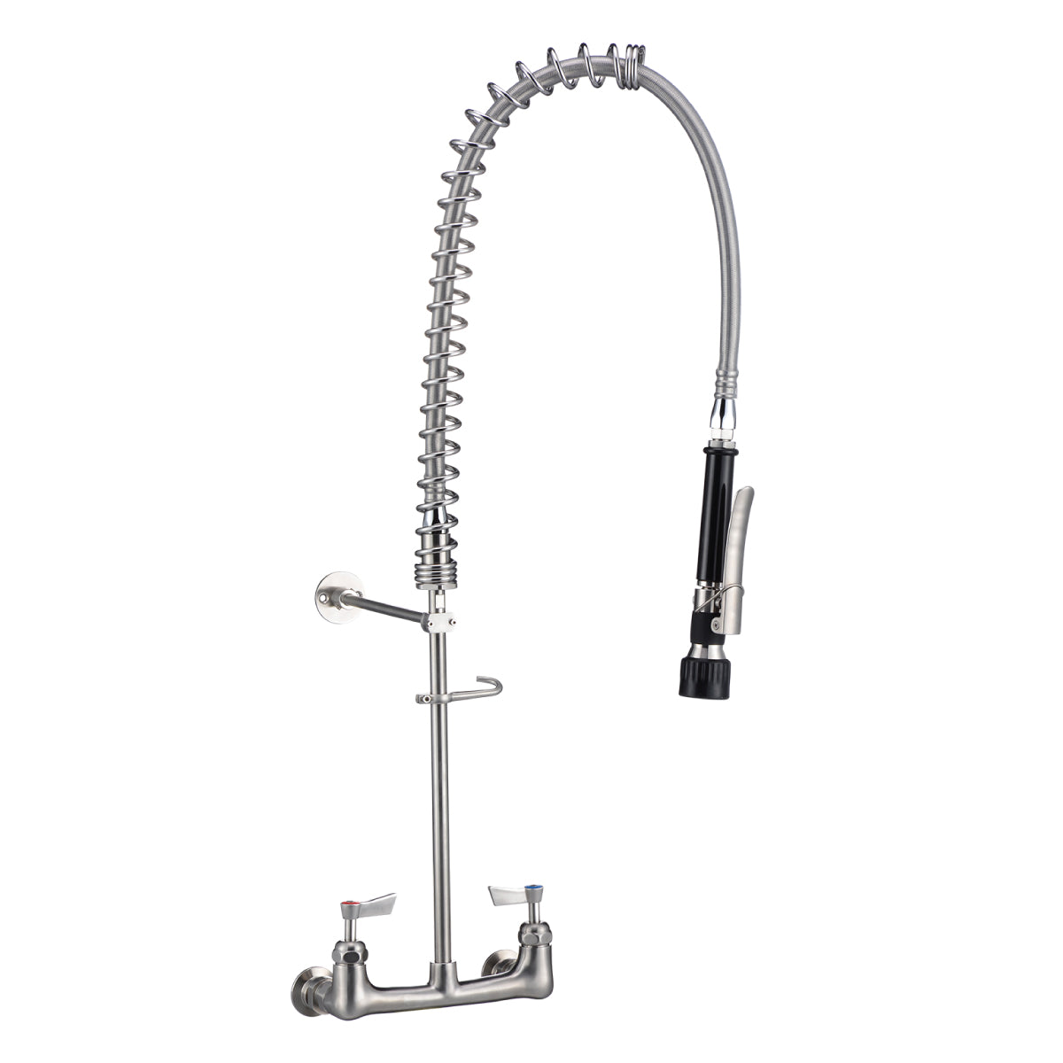 Stainless Steel Exposed Breech Wall Mount Pre Rinse Unit With Spreader
